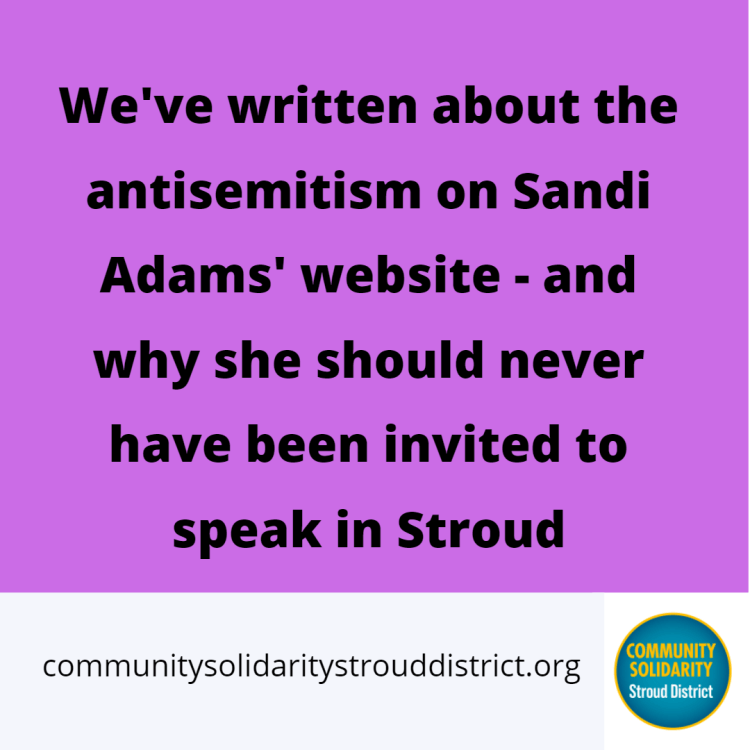 Sandi Adams and antisemitism (why she should never have been invited to ...