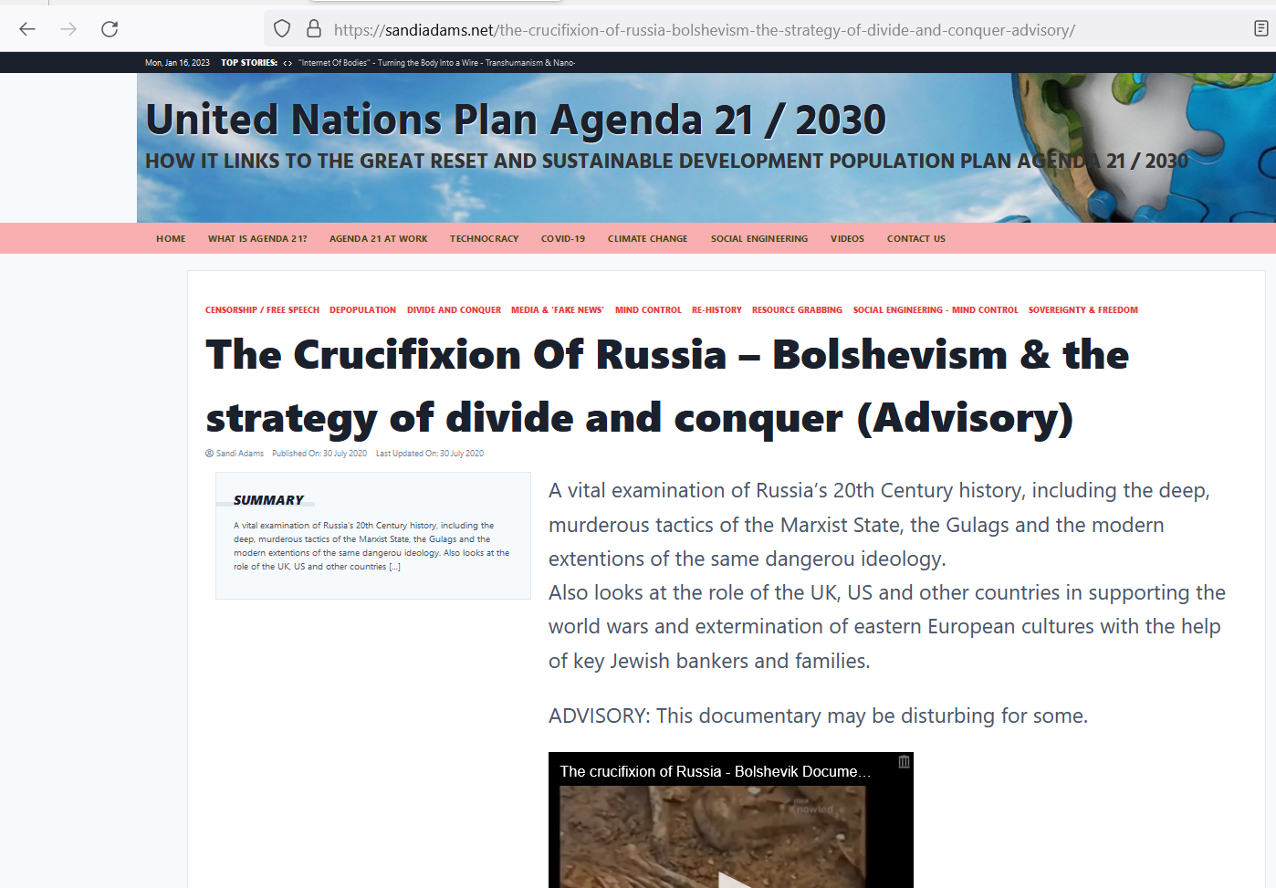 Sandi Adams and antisemitism (why she should never have been invited to ...